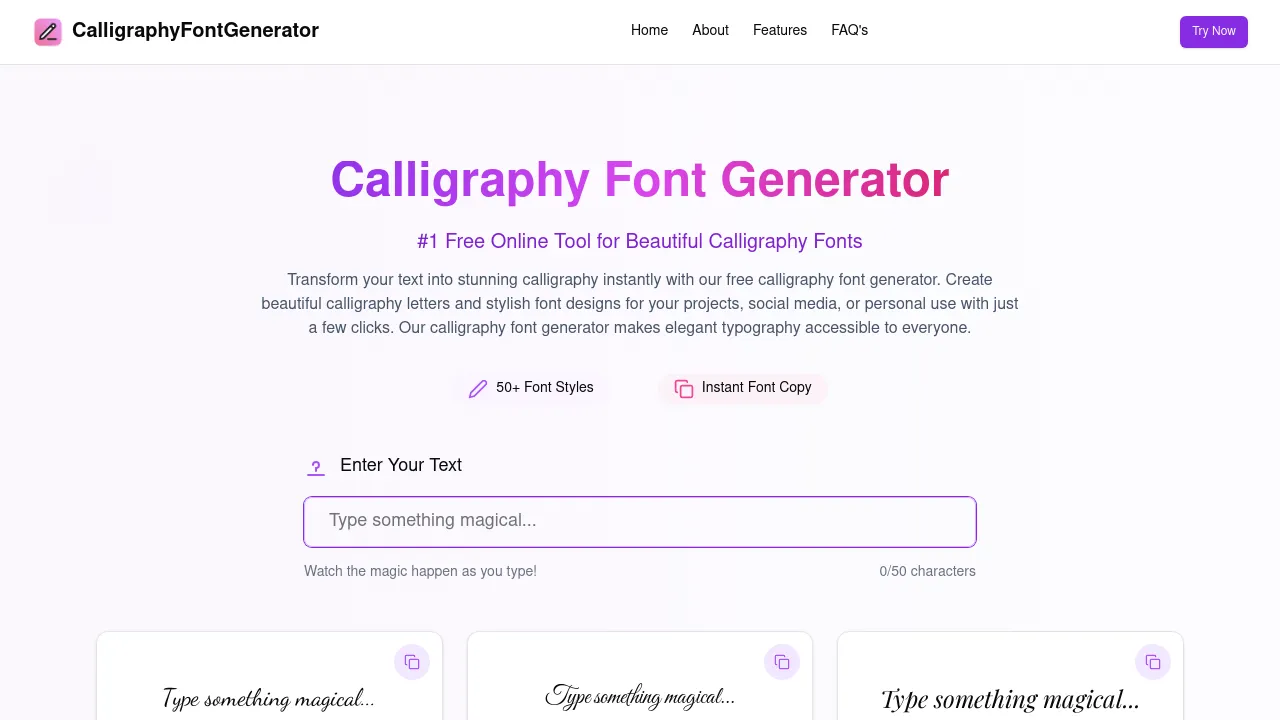 Calligraphy Font Generator | Create Beautiful Fonts Online