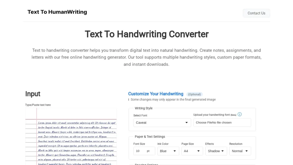 Text to Handwriting Converter – Create Stylish Handwritten Text